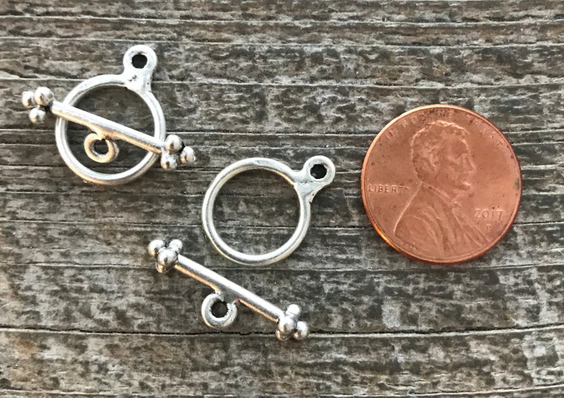 2 Toggle Set Clasp Silver Necklace Clasp Bracelet Closure | Etsy
