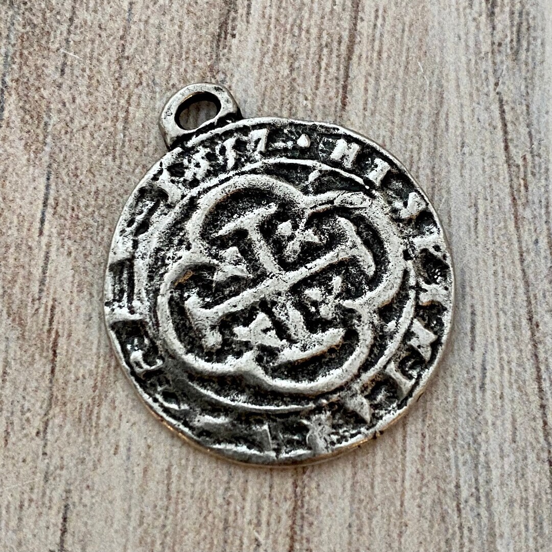 Old World Spanish Coin Replica, Cross Charm Pendant, Shipwreck Treasure ...