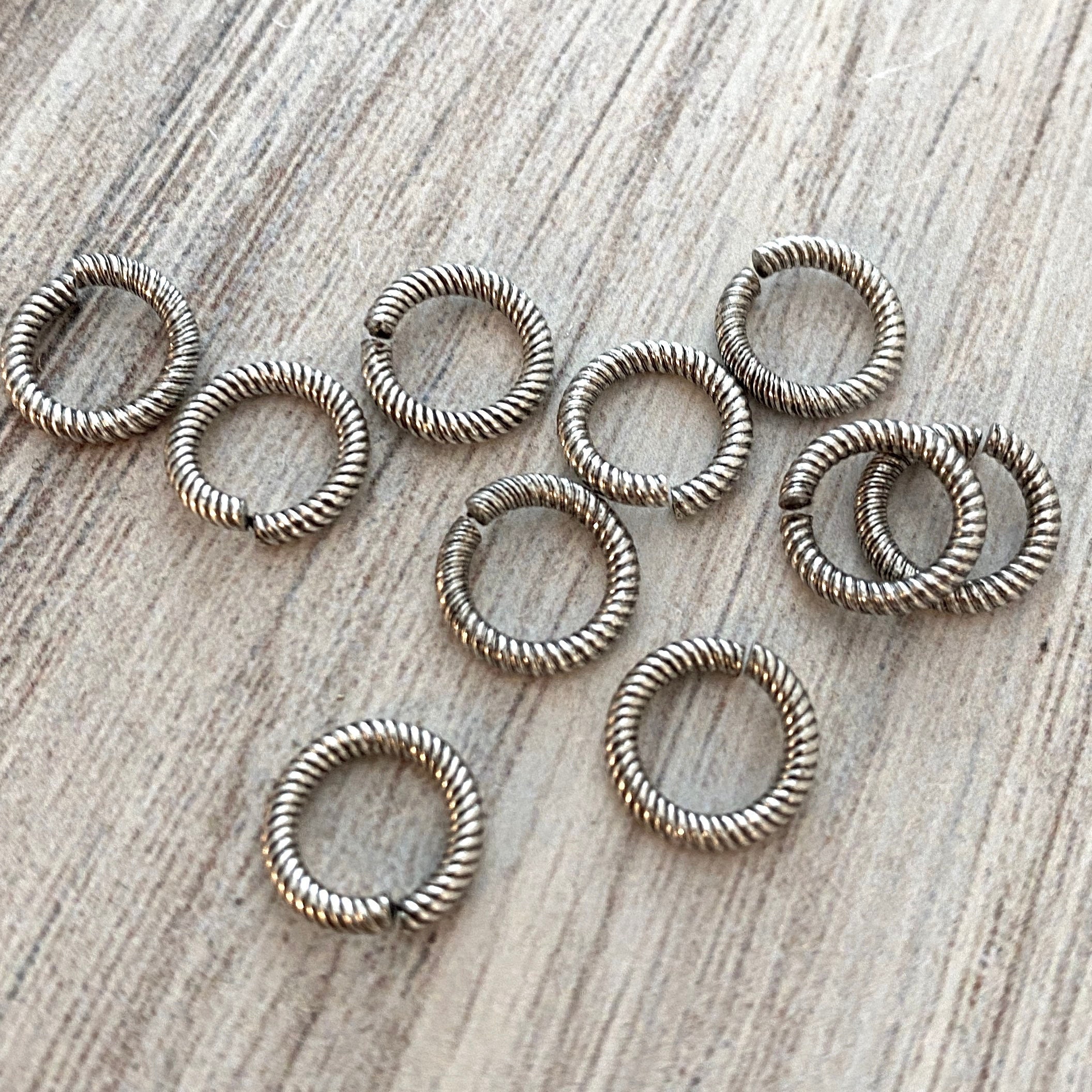 9mm Large Silver Jump Rings Textured Jump Ring Brass Jump - Etsy