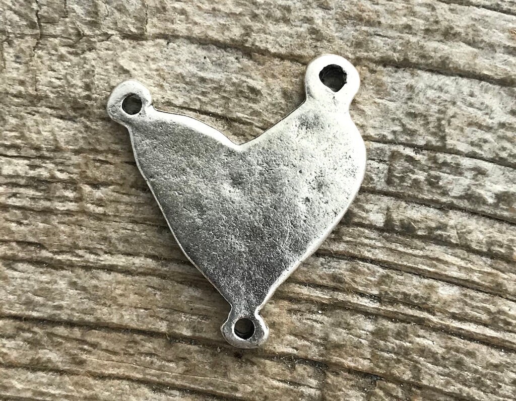 Heart Connector Heart Pendant Silver Heart Love Charm - Etsy