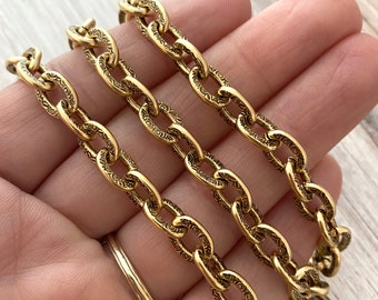 Large Rustic Brown Chain With Design Thick Antiqued Chain by | Etsy