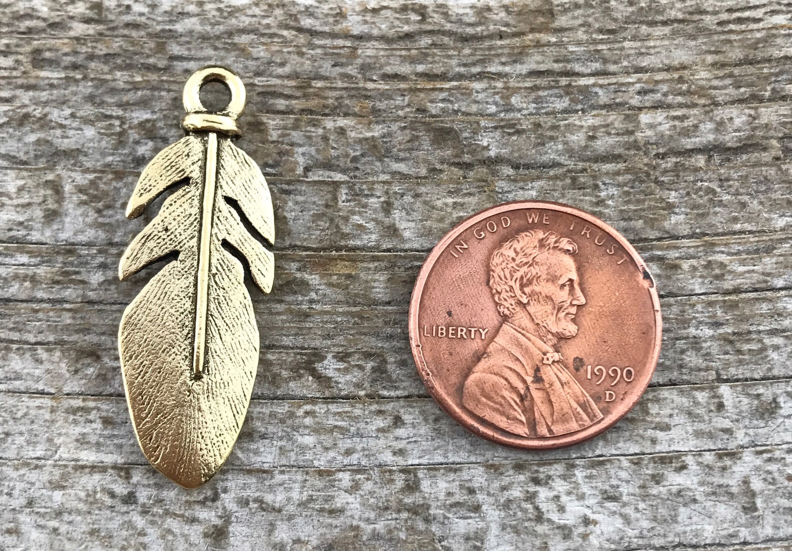 2 Feather Charms Feather Pendant Gold Feather Nature Charm | Etsy