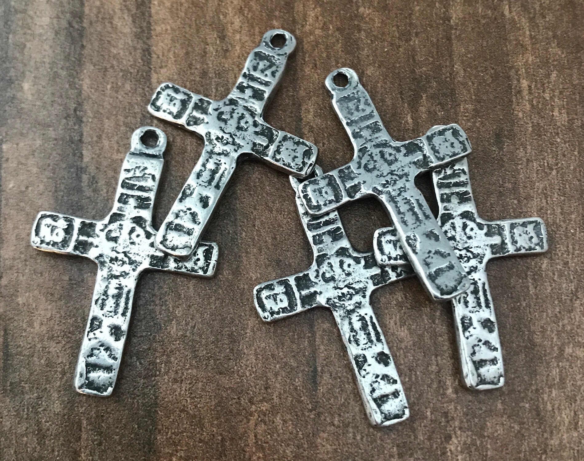 Ancient Cross Antiqued Silver Cross Pendant Large Artisan - Etsy