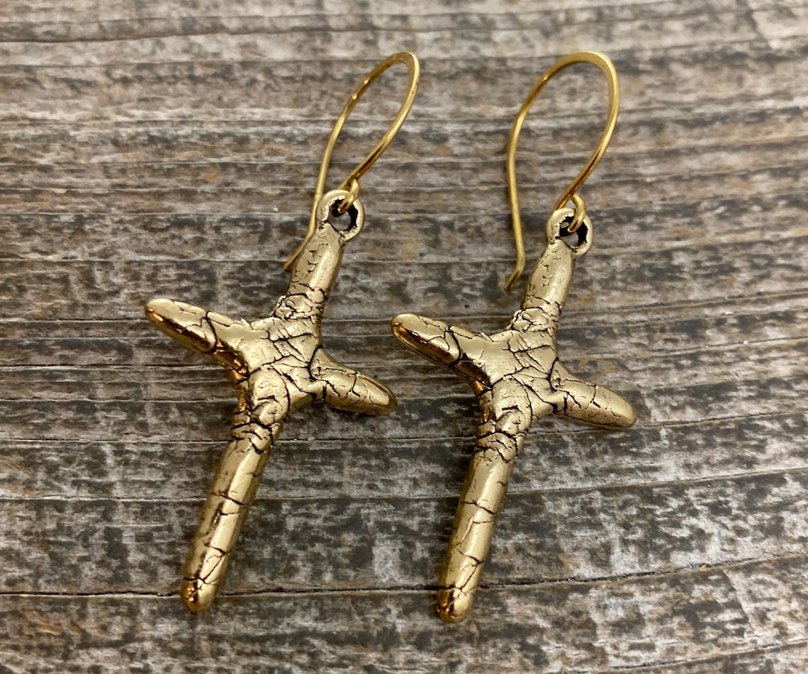 Skinny Crackled Stick Cross Pendant Distressed Charm - Etsy