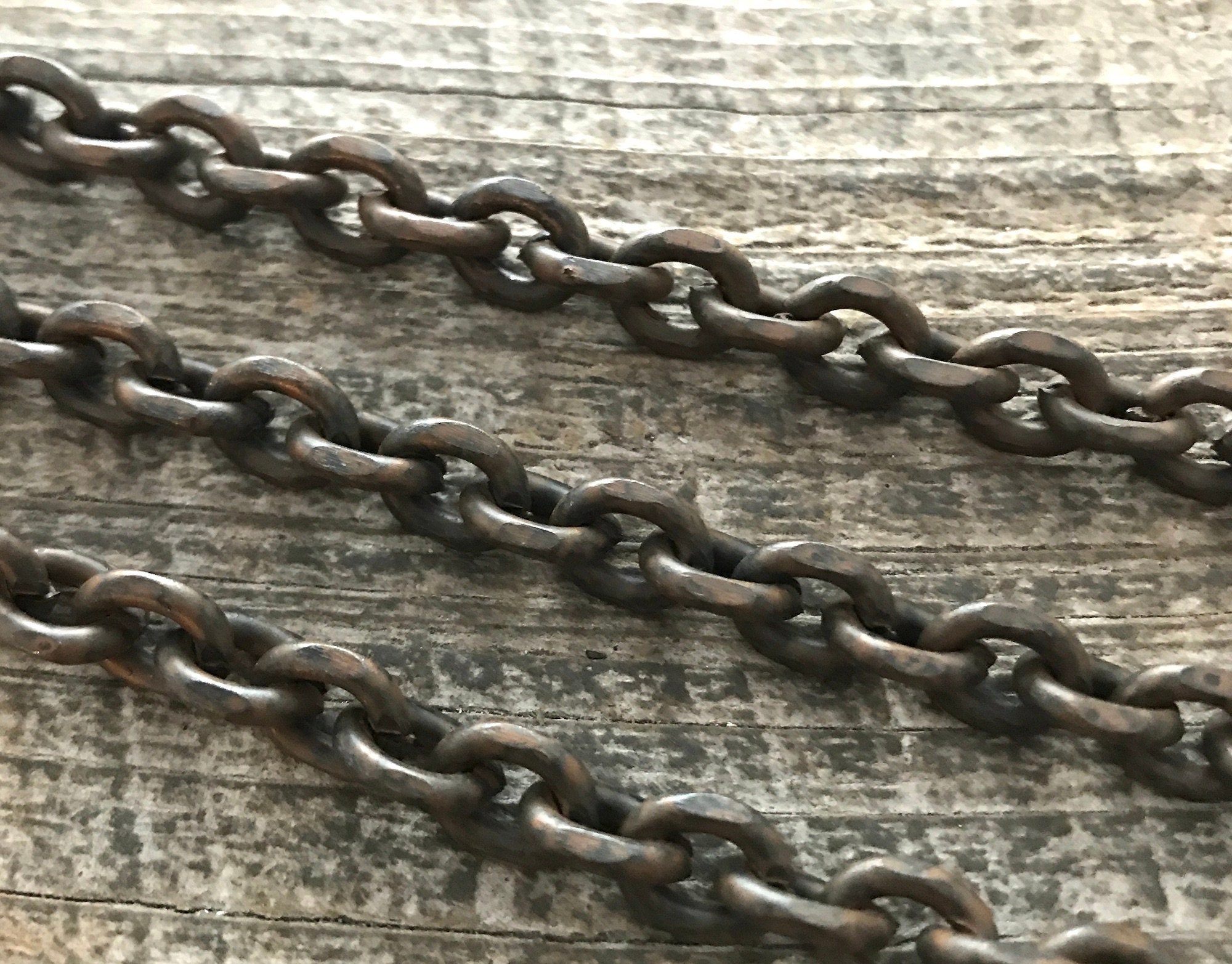 Large Vintage Rustic Brown Chain Thick Antiqued Chain Chain - Etsy