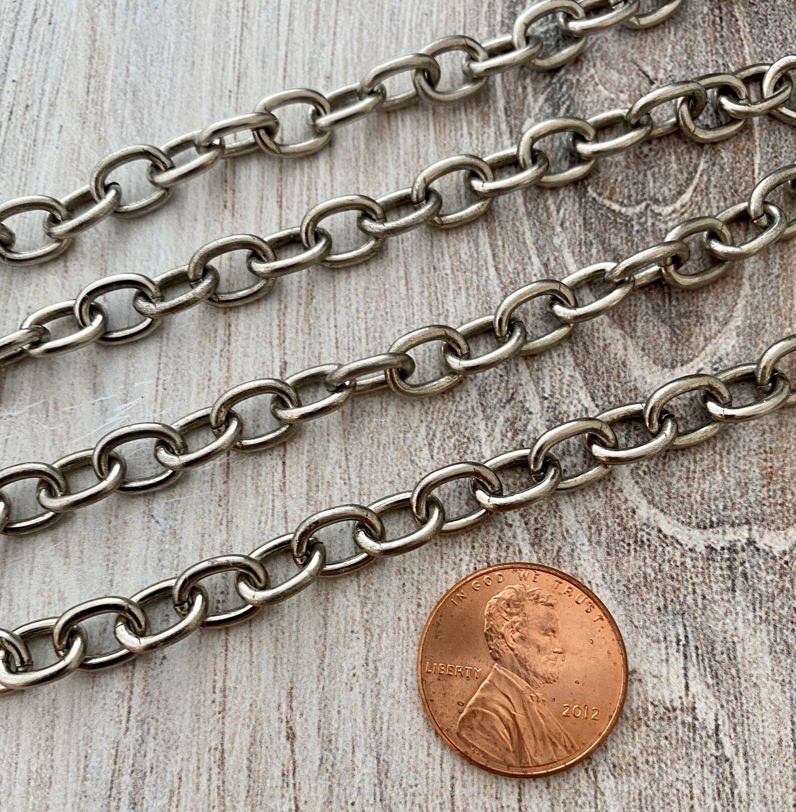 Silver Chain Large Links Chain by the Foot Jewelry Supplies | Etsy