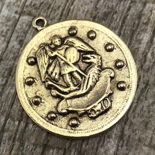 Gold Archangel Michael Medal - Etsy