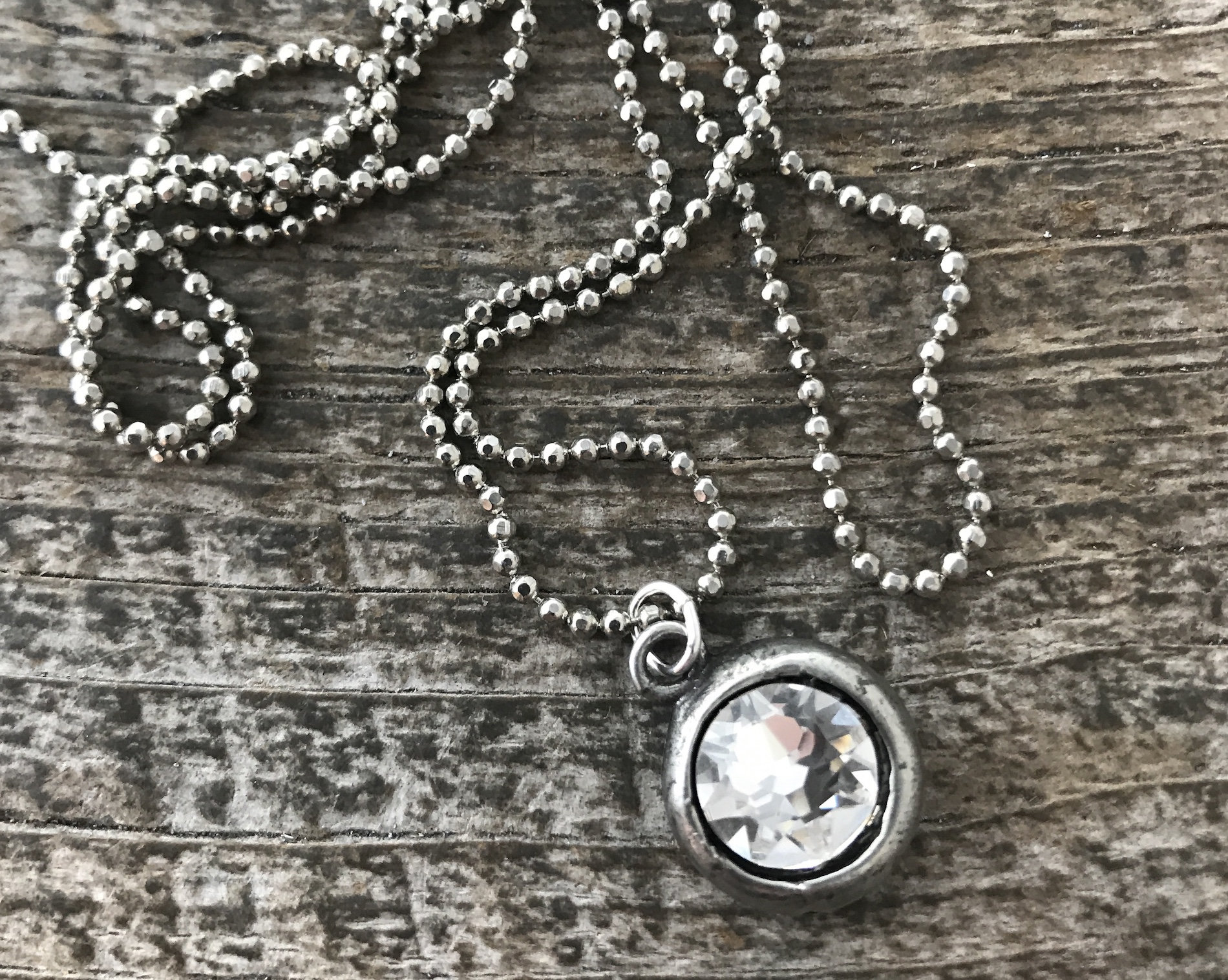 Swarovski Crystal Clear Charm Antiqued Silver Pendant - Etsy