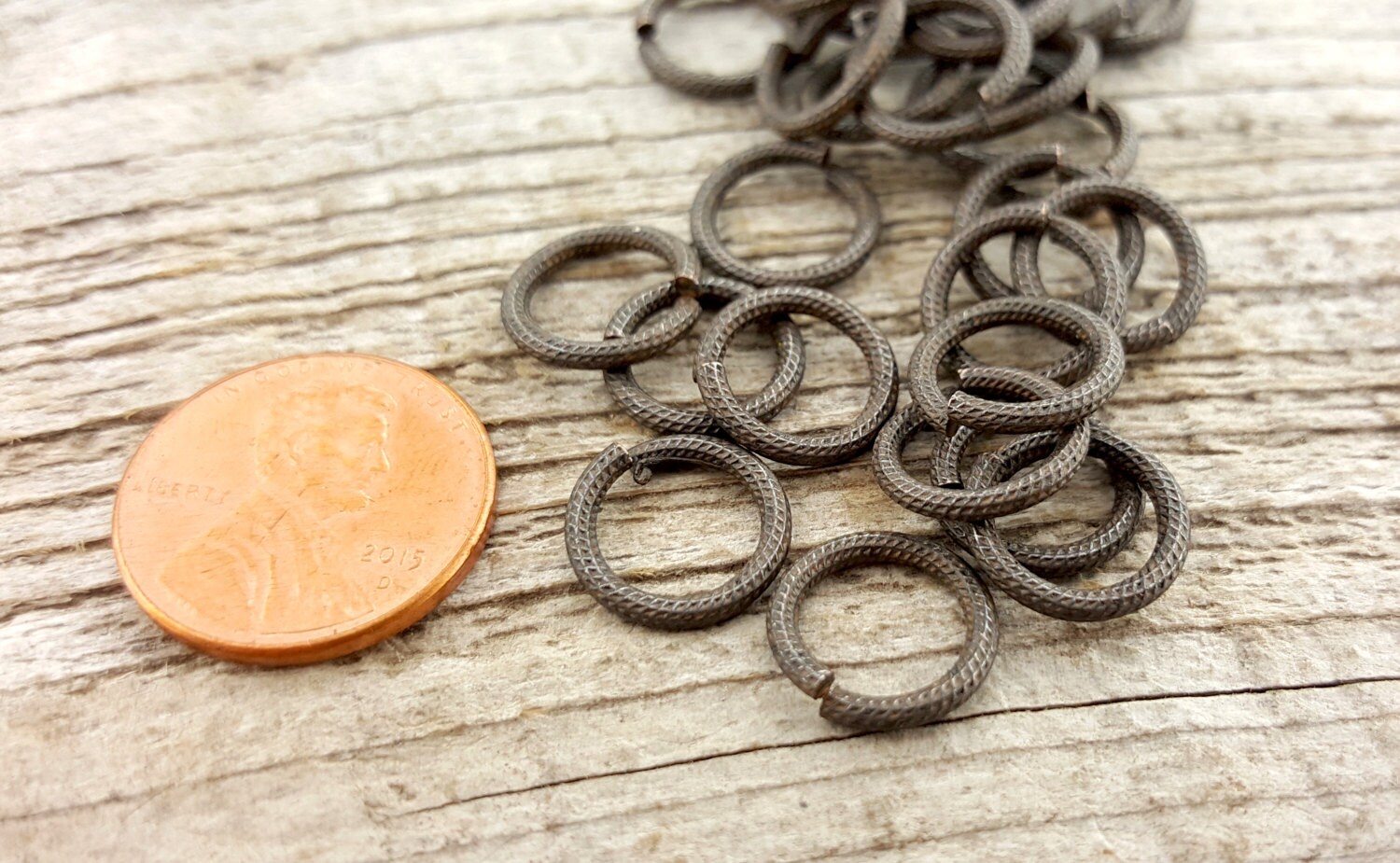 11mm Large Jump Rings Textured Jump Ring Rustic Brown - Etsy