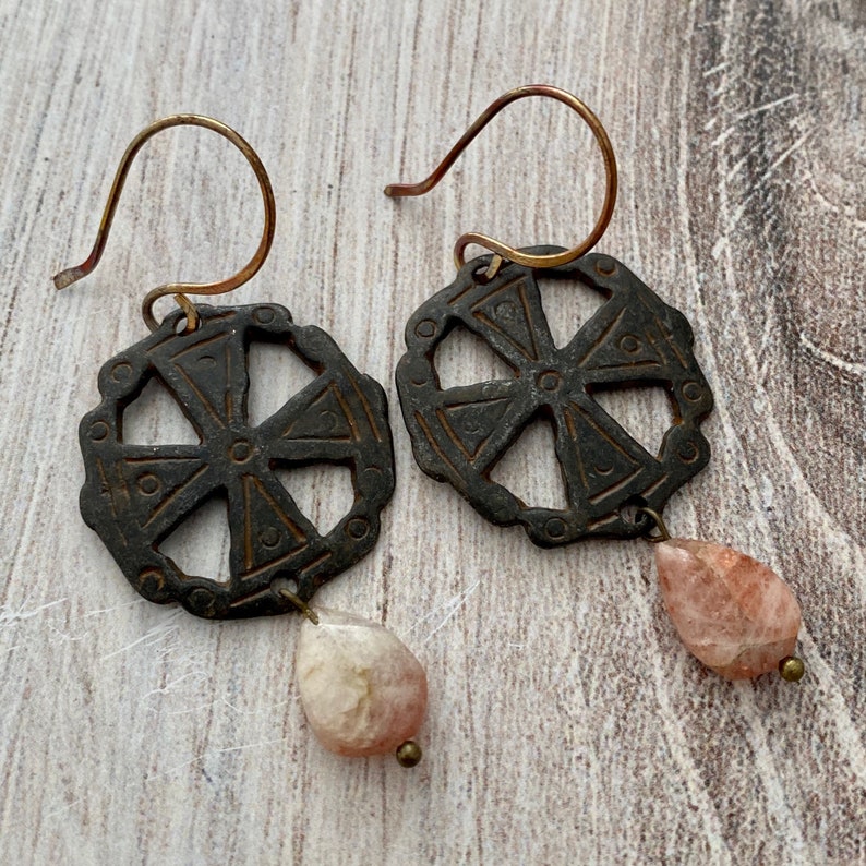 Round Cross Connector Antiqued Gold Artisan Charm Jewelry - Etsy