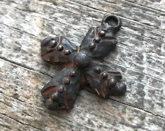 Ancient Cross, Rustic Brown Cross Pendant, Large Artisan Cross ...