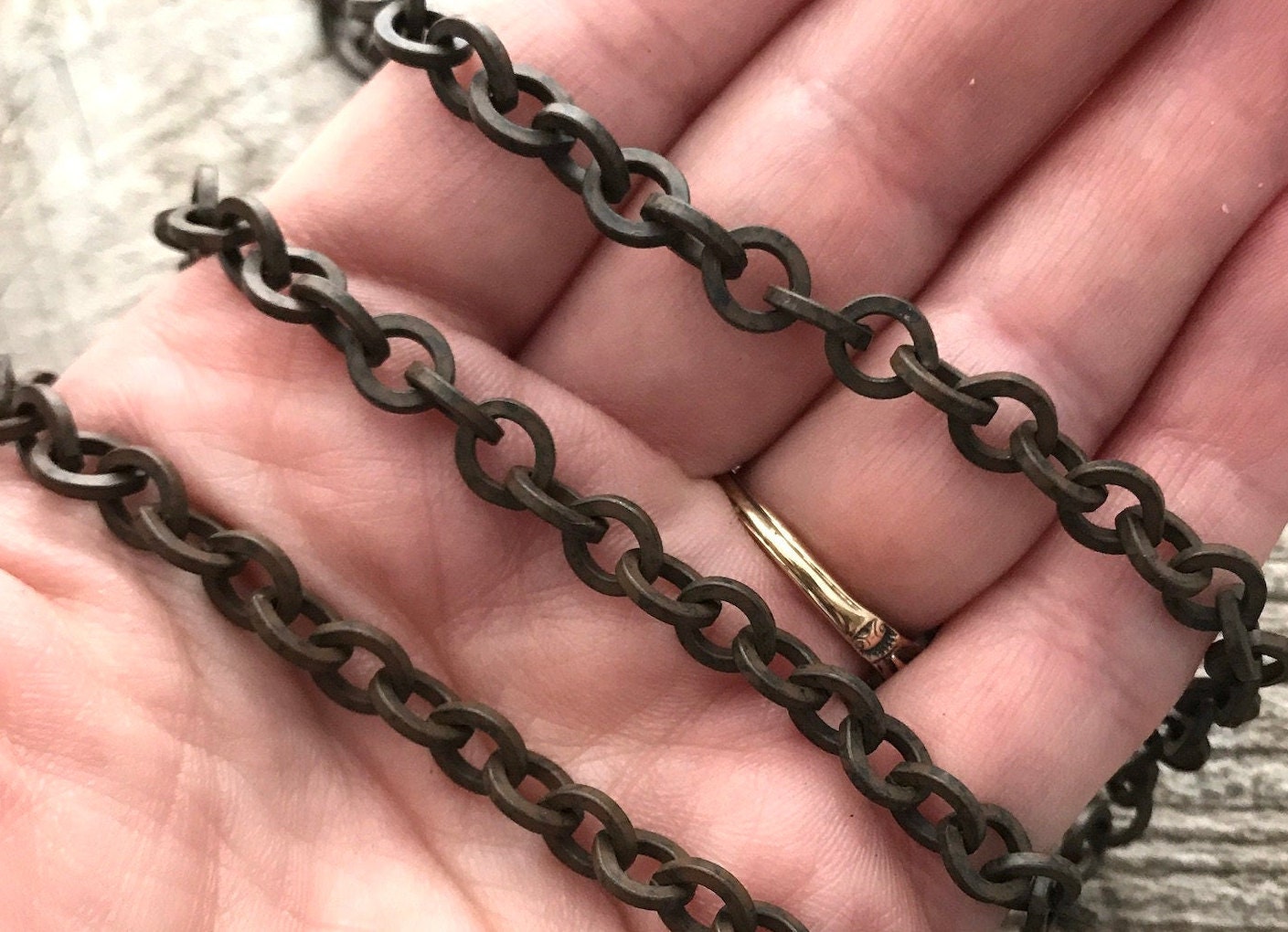 Rustic Thick Chain Antiqued Brown Chain Bulk Chain by Foot - Etsy