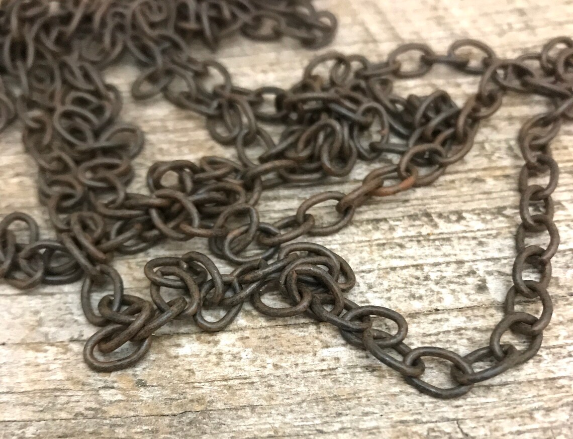 Rustic Brown Chain Large Link Cable Chain Oval Chain - Etsy