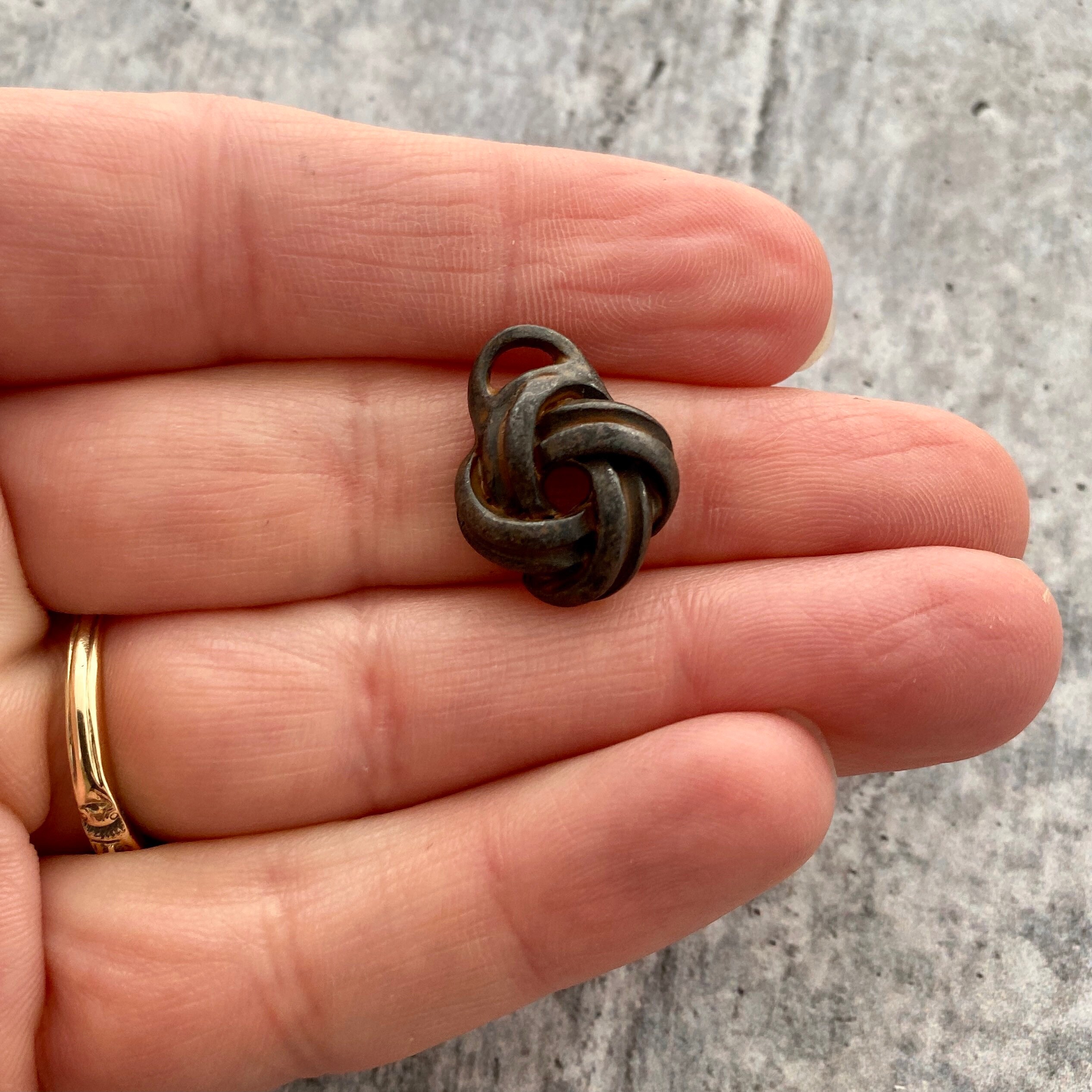 Knot Charm Antiqued Rustic Brown Love Knot Pendant Jewelry - Etsy