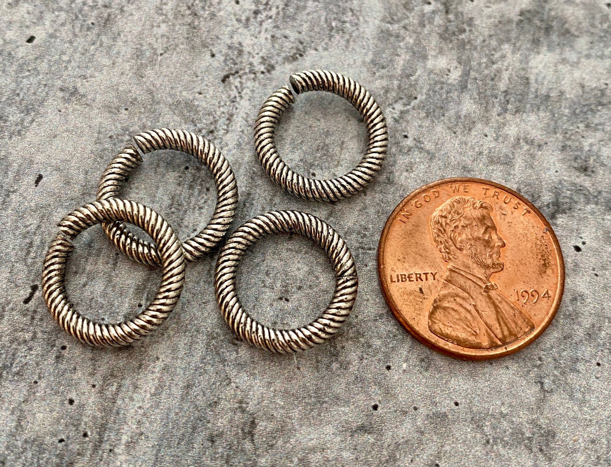 14mm Extra Large Silver Jump Rings Thick Textured Antiqued - Etsy