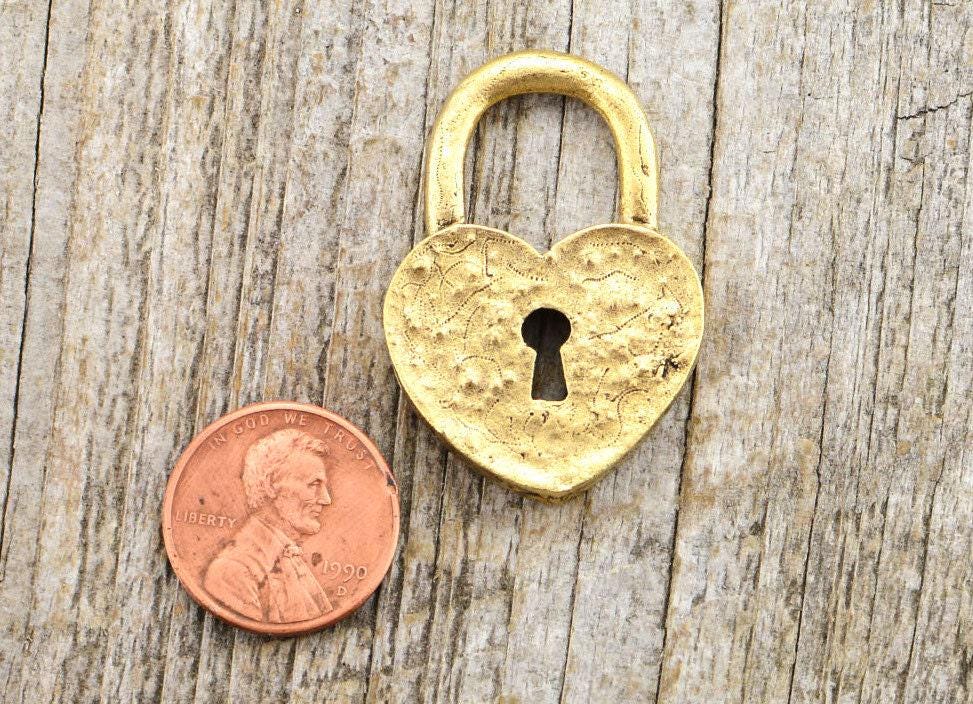Lock Pendant, Heart Lock, Antiqued Lock, Heart Pendant, Gold Lock ...