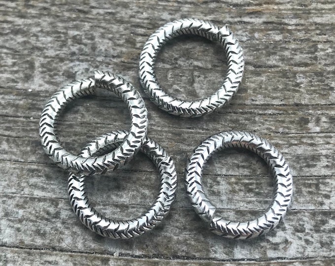 16mm Extra Large Silver Jump Rings, Thick Textured Jump Ring ...