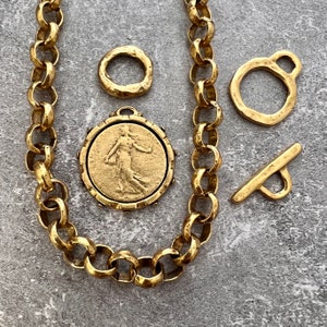 Large Hammered Rolo Chain, Thick Chunky Gold Chain by the Foot, Carson ...