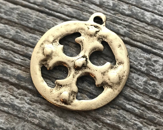 Ancient Circle Cross Charm Cross Coin Token Gold Religious - Etsy