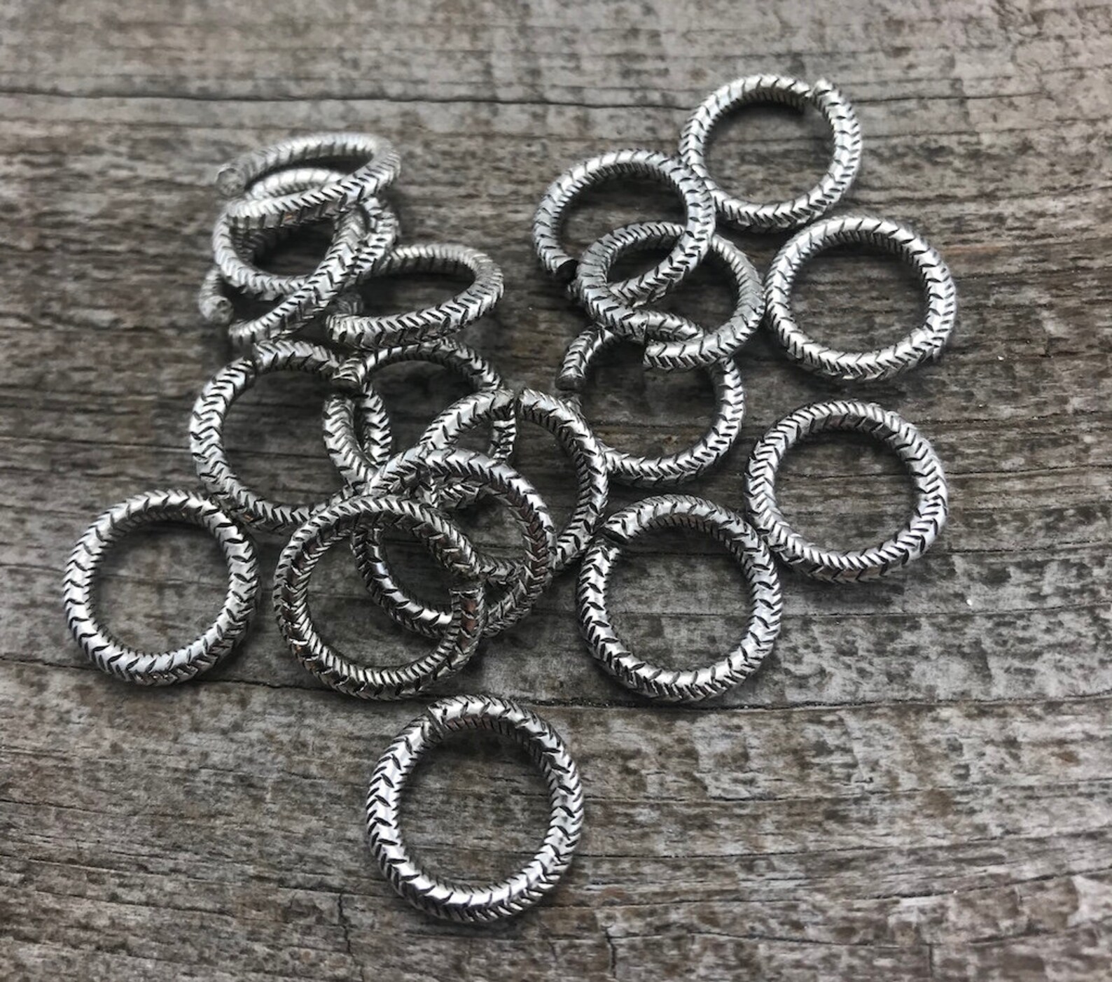 16mm Extra Large Silver Jump Rings Thick Textured Jump Ring | Etsy