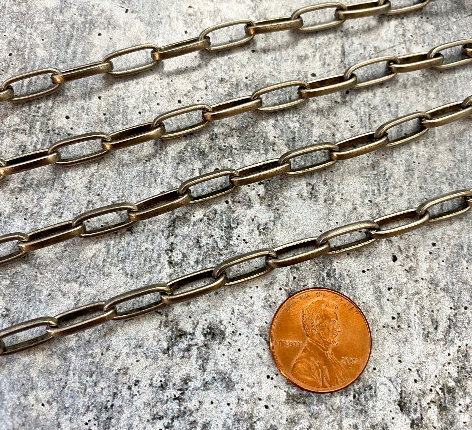 Large Silver Chain Flat Link Rectangle Antiqued Silver Chain | Etsy