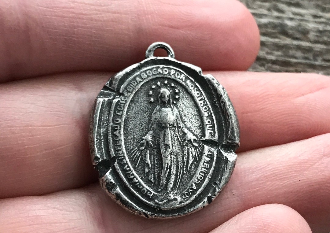 Wax Seal Mary Medal, Catholic Religious Pendant, Blessed Mother ...