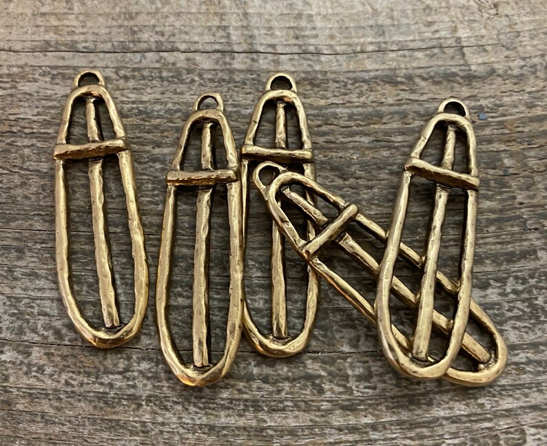 Large Oval Stick Cross Pendant Long Skinny Artisan Cross - Etsy