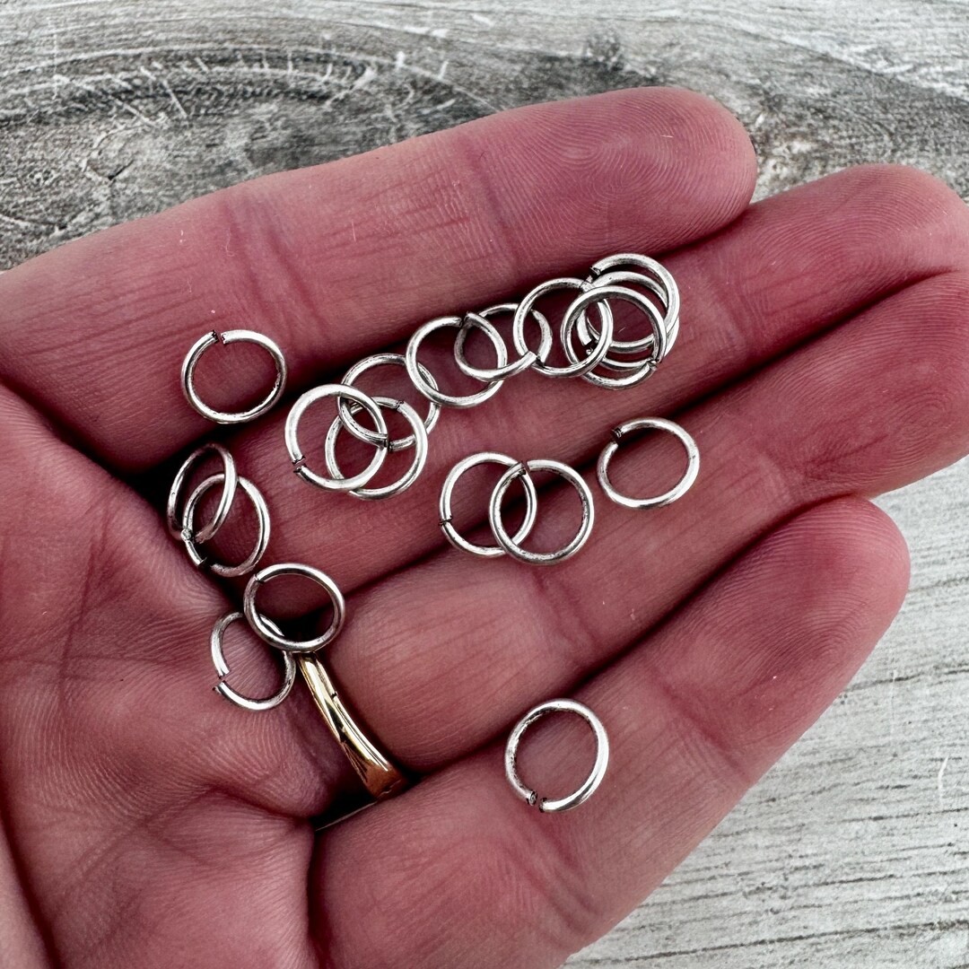 8mm Jump Rings, Silver Jump Rings, Antiqued Jump Rings, 25 Jump Rings ...