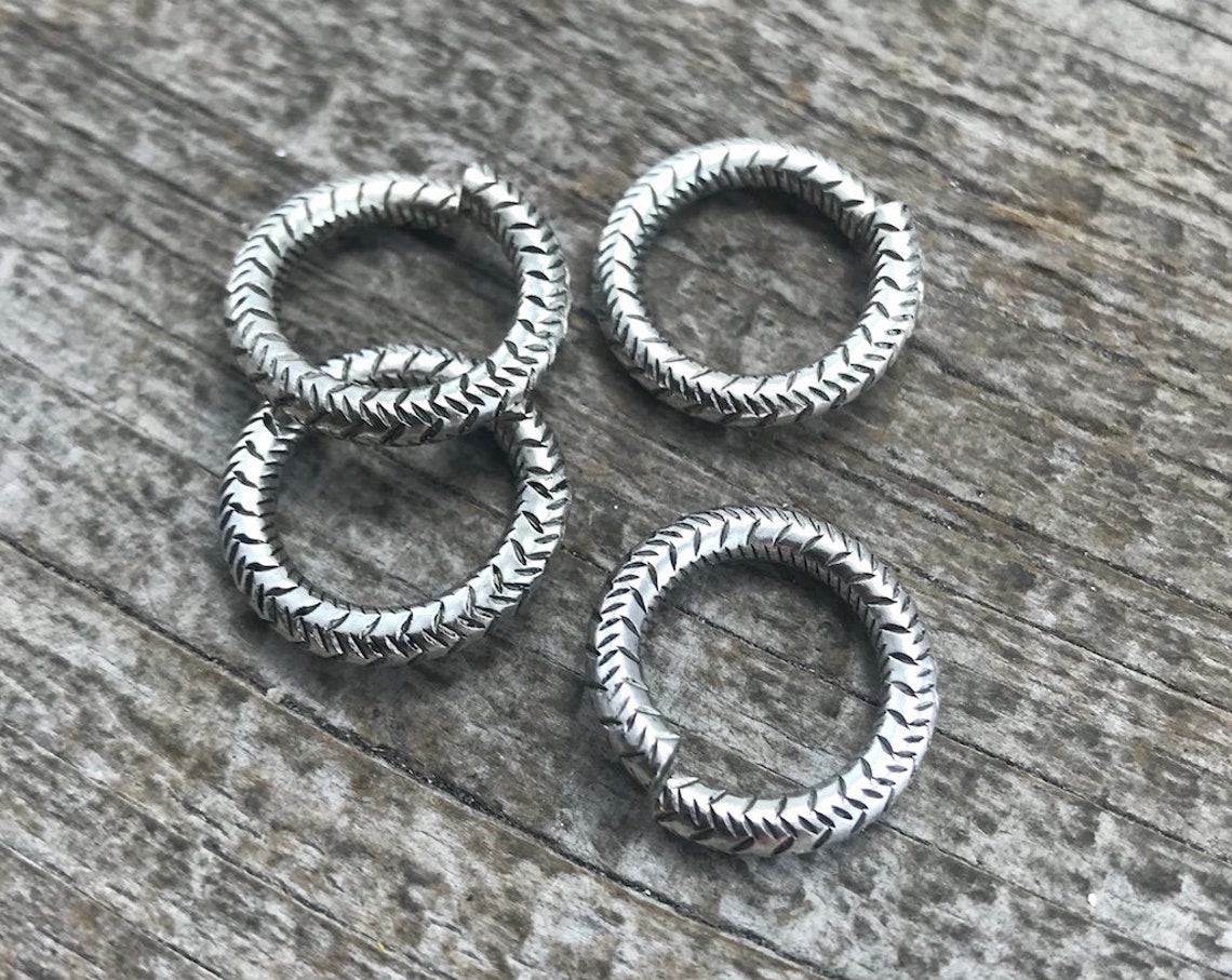 16mm Extra Large Silver Jump Rings Thick Textured Jump Ring | Etsy