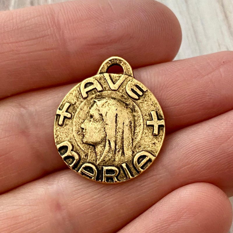 Antique Ave Maria Medal - Etsy UK