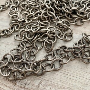 Large Textured Etched Chain, Oval Cable Bulk Chain by Foot, Silver ...