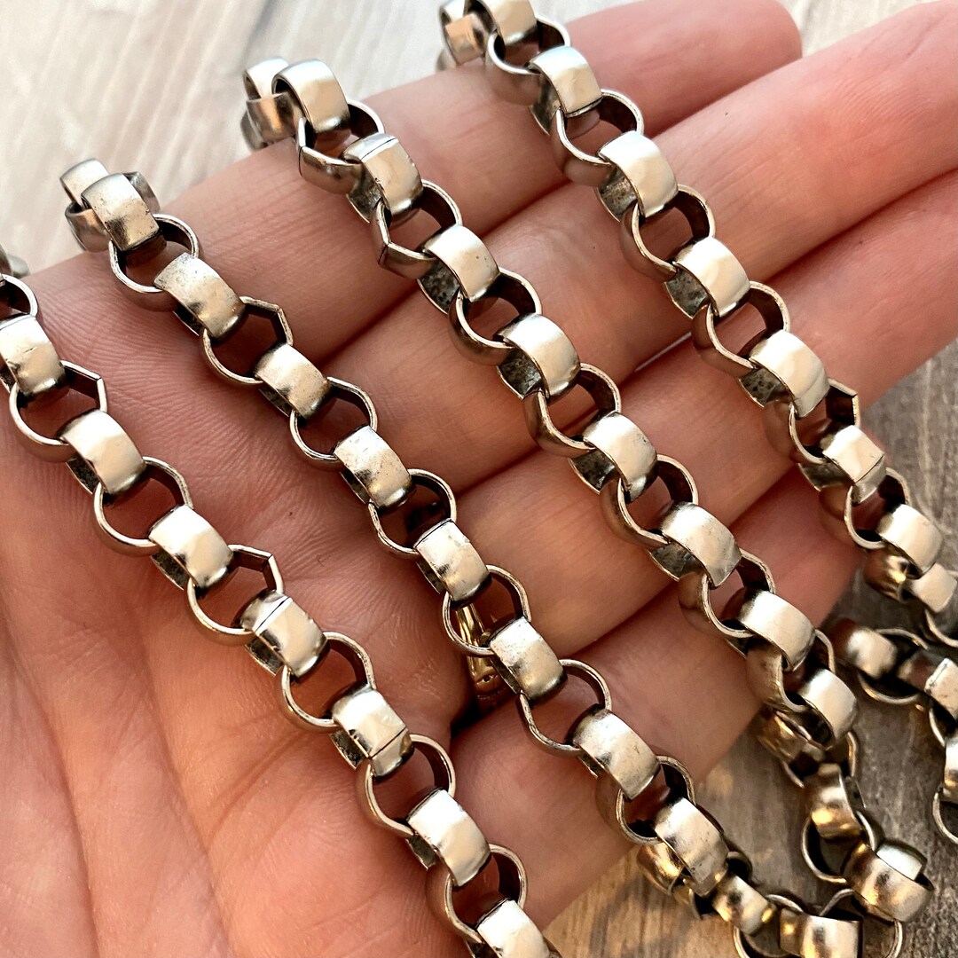 Large Rolo Chain, Thick Chunky Silver Chain by the Foot, Carson's Cove ...