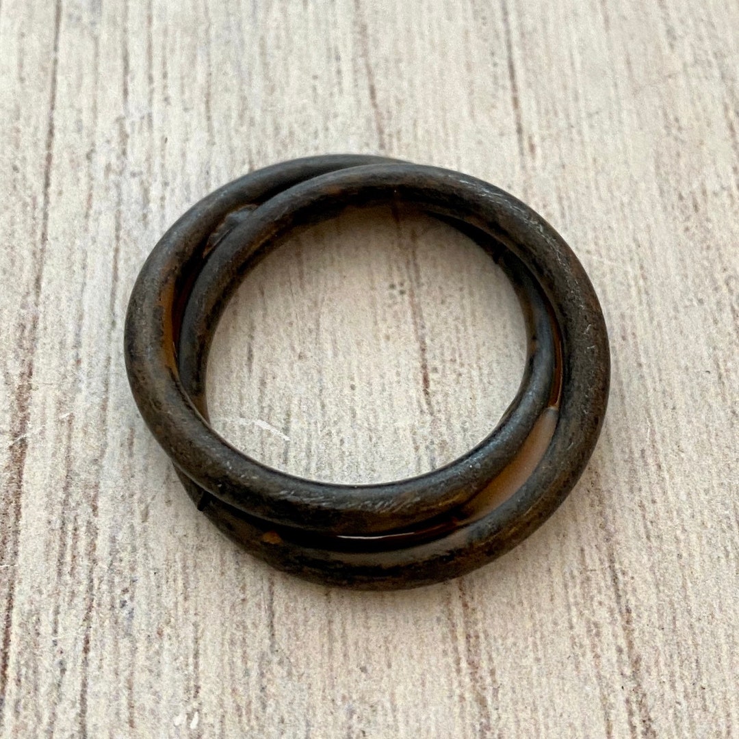 Double Ring Connector Link, Eternity Hoop Charm Holder, Leather ...