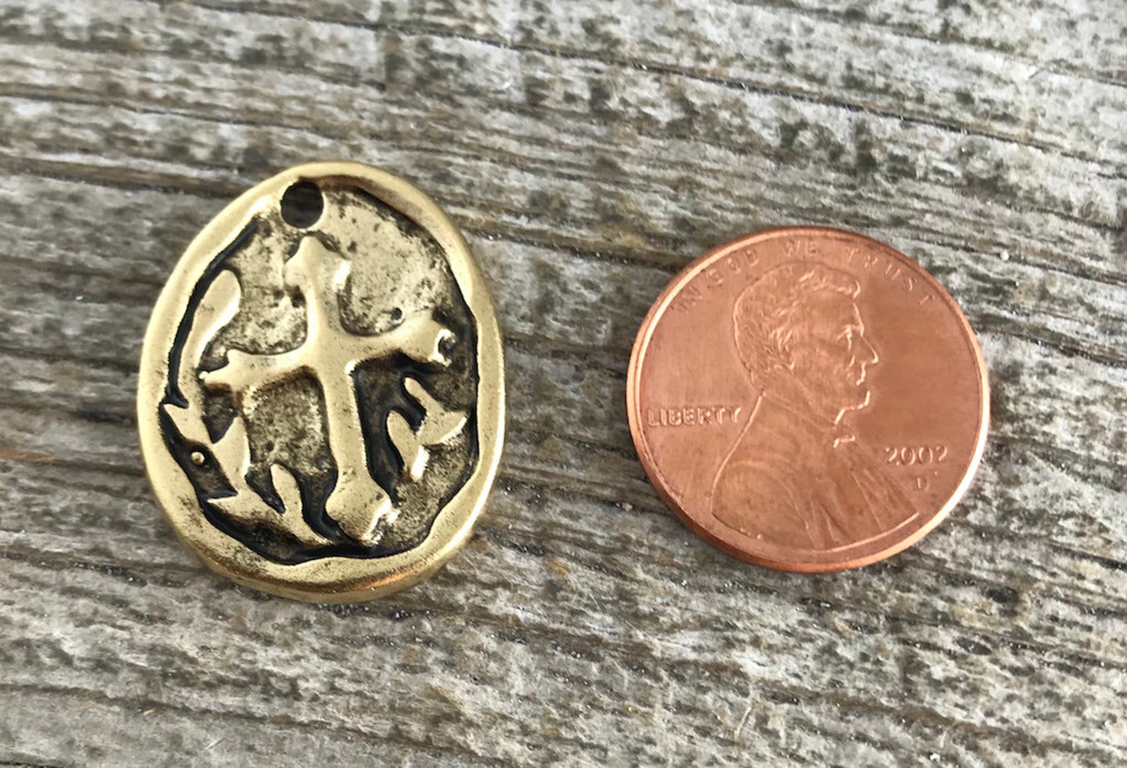Cross Charm Pocket Cross Circle Cross Coin Token Gold | Etsy