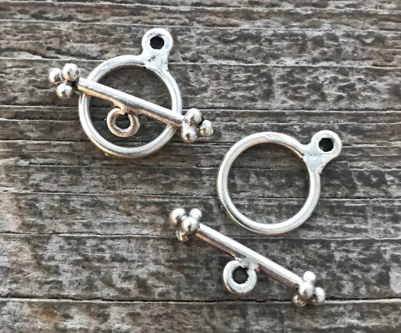 2 Toggle Set Clasp Silver Necklace Clasp Bracelet Closure | Etsy