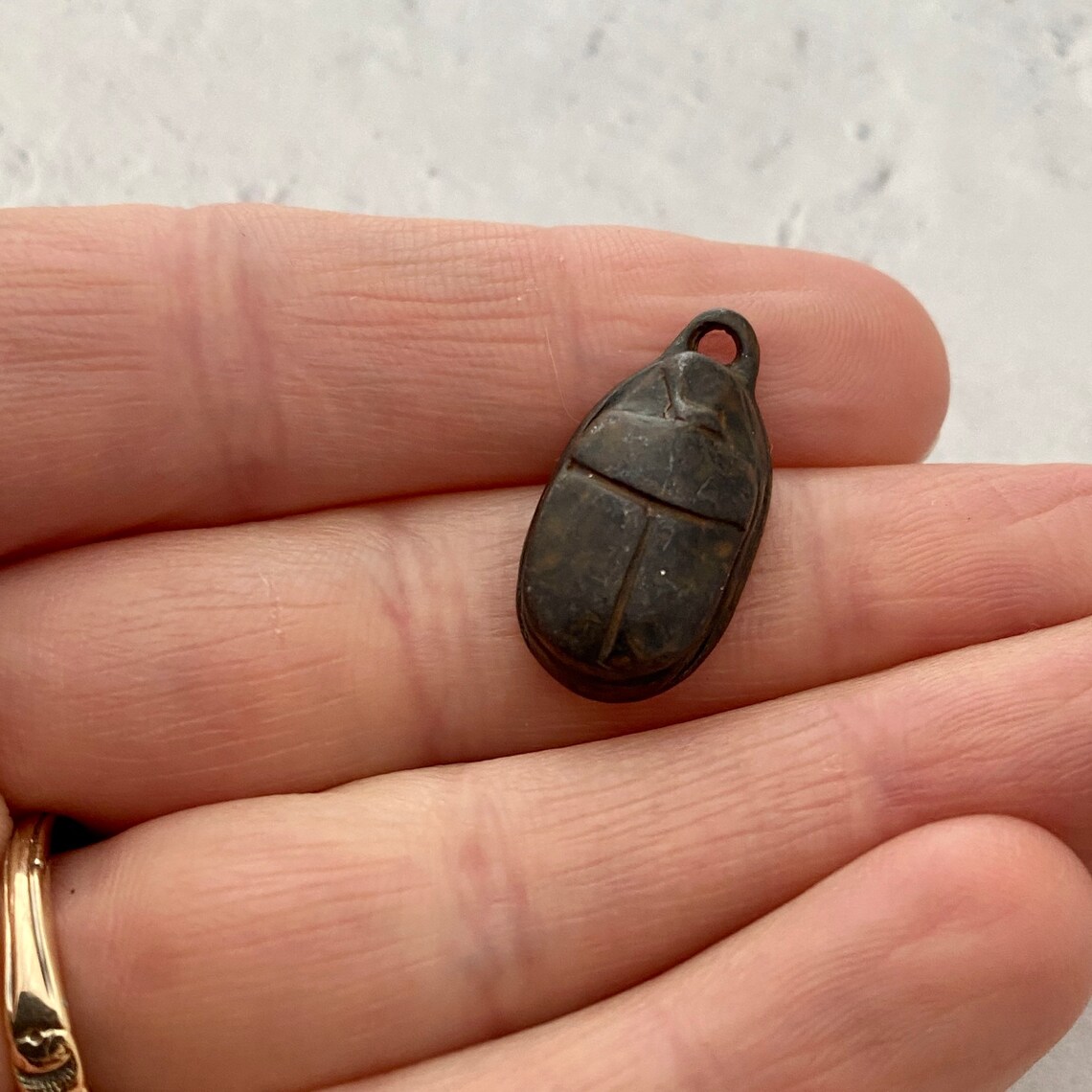 Scarab Beetle Charm Antiqued Rustic Brown Pendant Jewelry - Etsy