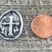 Cross Charm, Pocket Cross, Circle Cross Coin Token, Silver Cross ...