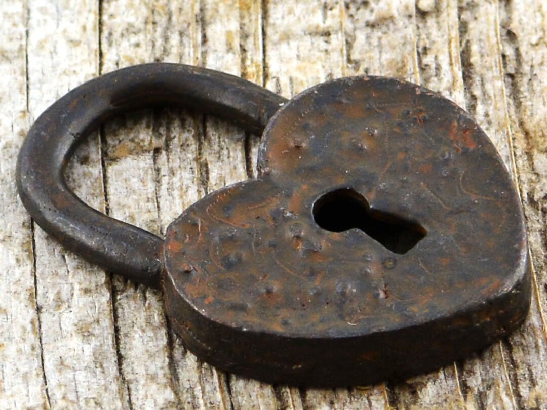 Lock Pendant, Heart Lock, Antiqued Lock, Heart Pendant, Rustic Brown ...