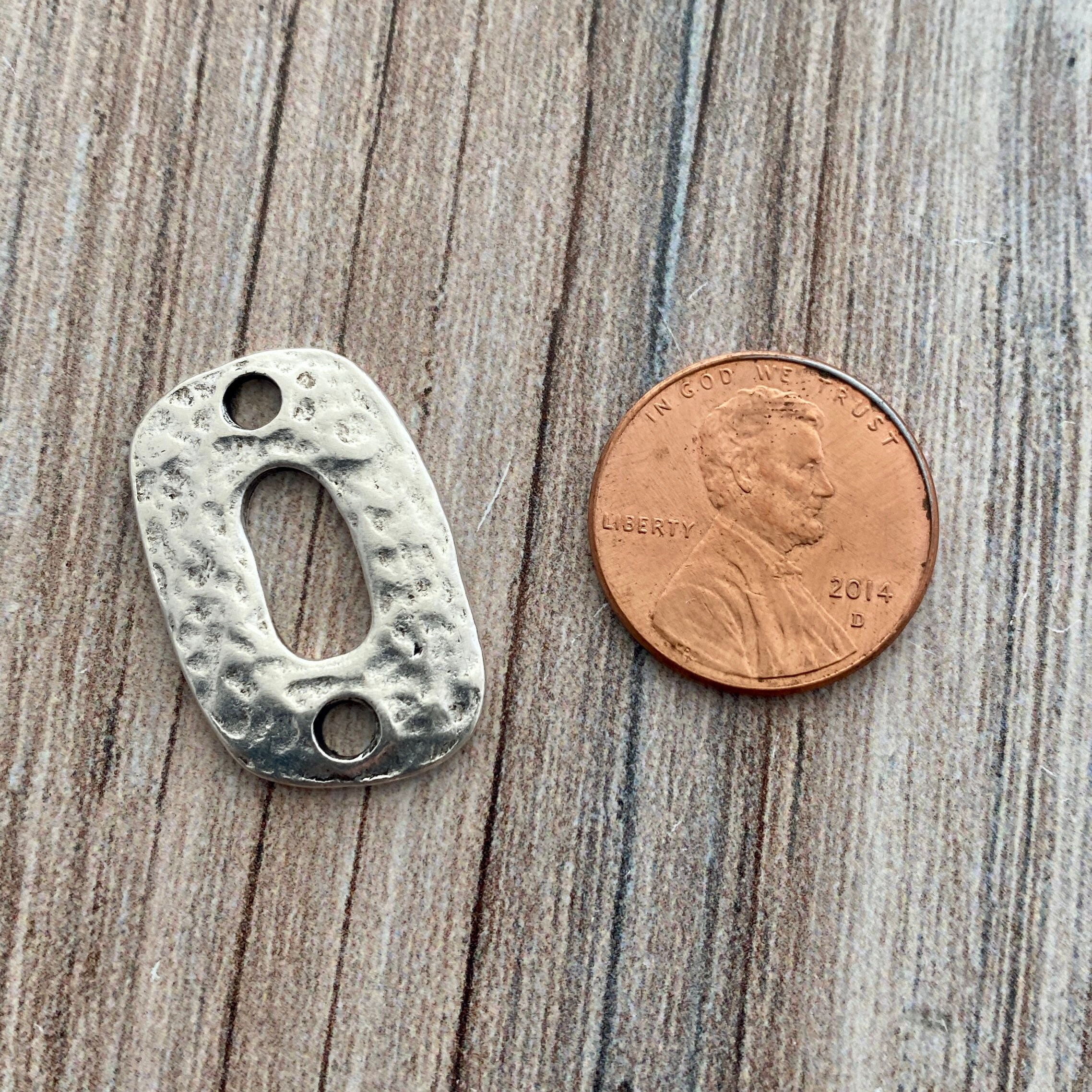 Hammered Oval Connector Textured Rectangle Link Silver - Etsy