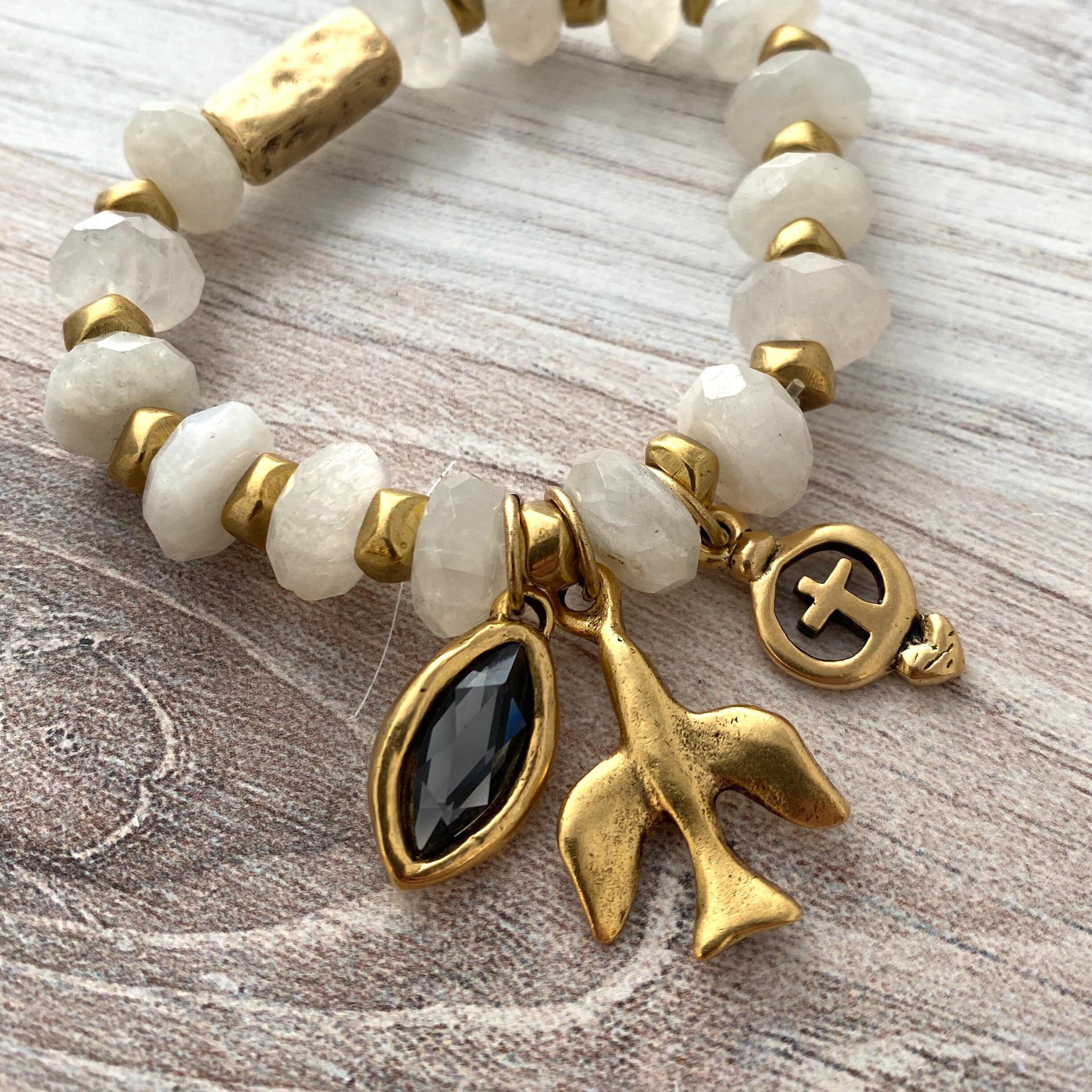 Modern Dove Charm Simple Rustic Brown Holy Spirit Rosary | Etsy