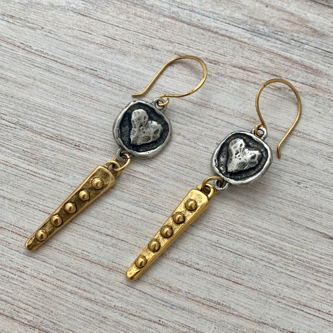 2 Dotted Dangles Antiqued Silver Pewter Spike Charms Jewelry - Etsy