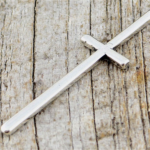 Skinny Star Cross Pendant Charm Silver Cross for Jewelry | Etsy