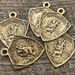 St. Christopher, Catholic Medal, Antiqued Gold Pendant, Triangle ...