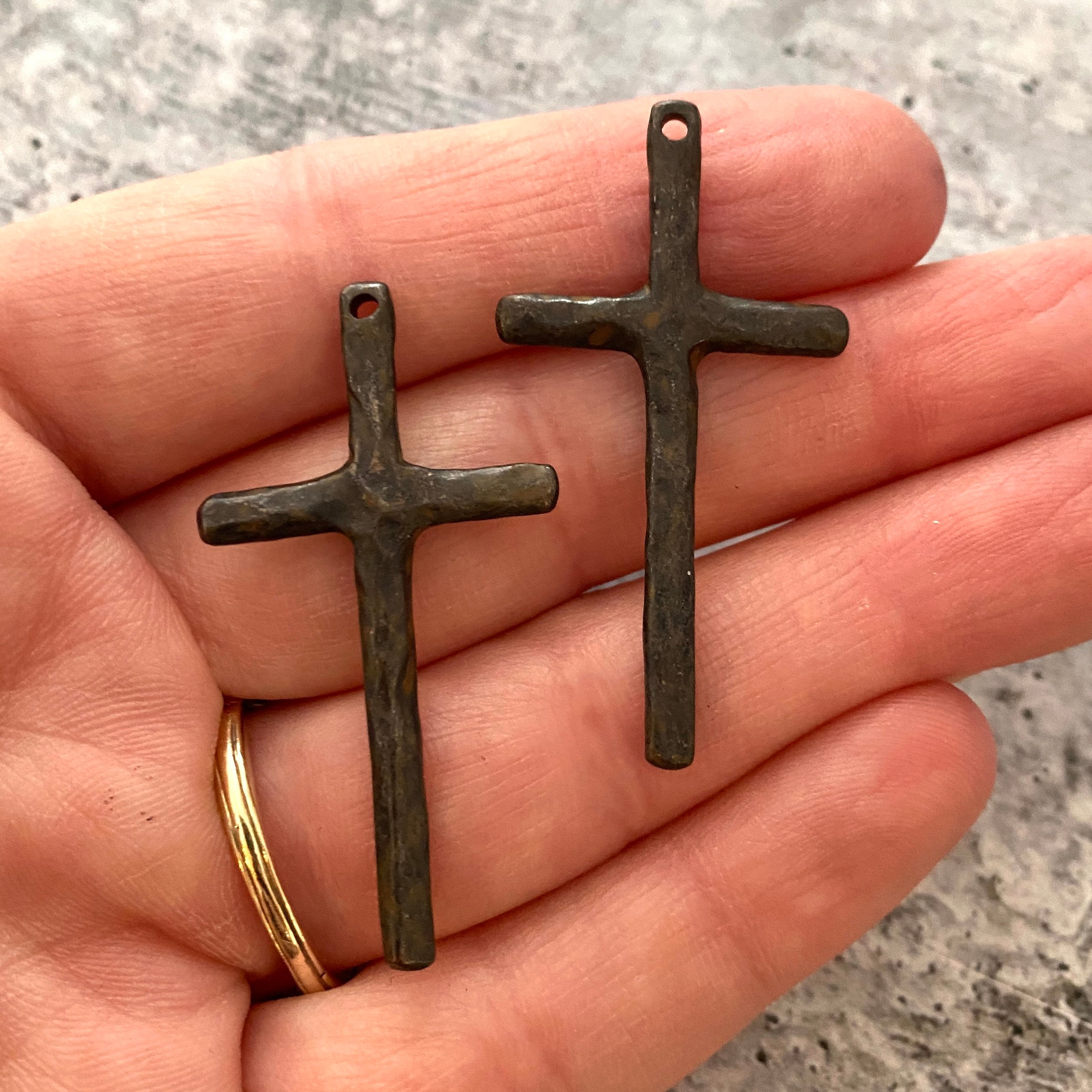 2 Stick Cross Pendant Rustic Brown Cross Charm for Jewelry | Etsy