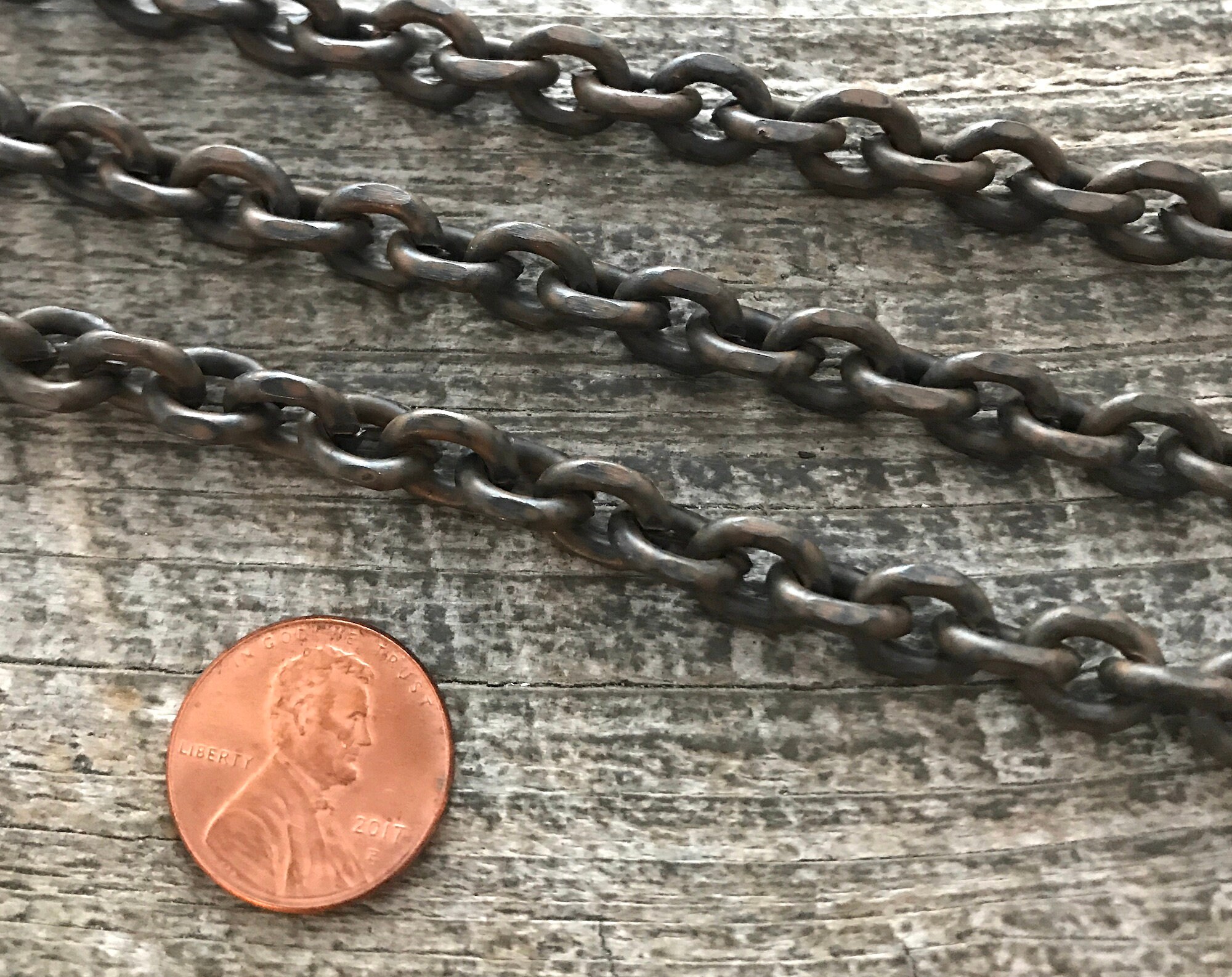 Large Vintage Rustic Brown Chain Thick Antiqued Chain Chain - Etsy