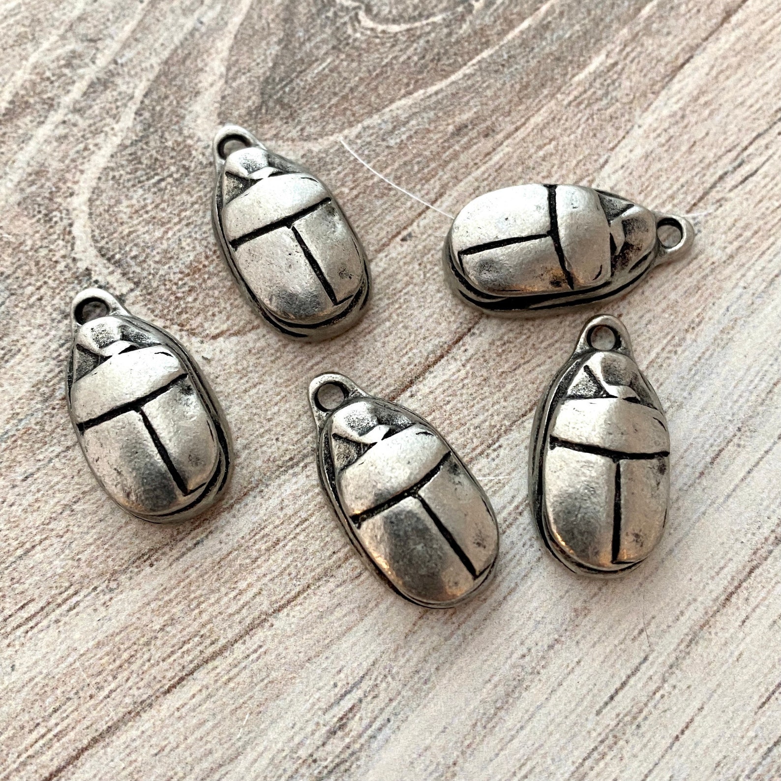 Scarab Beetle Charm Antiqued Silver Pendant Jewelry - Etsy UK