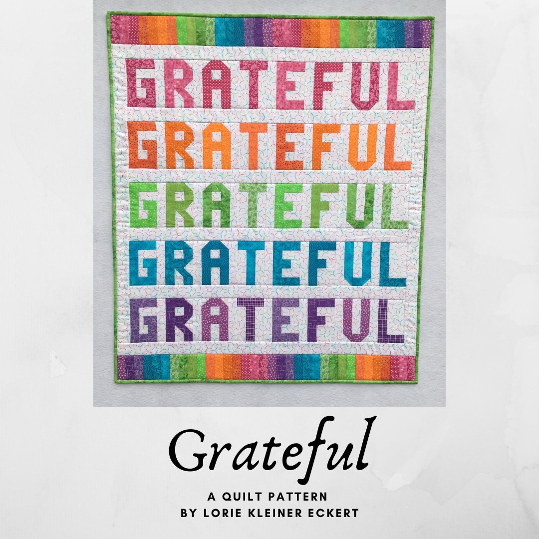 Grateful Quilt Pattern: Pieced Letter Design (34" X 40") (instant ...