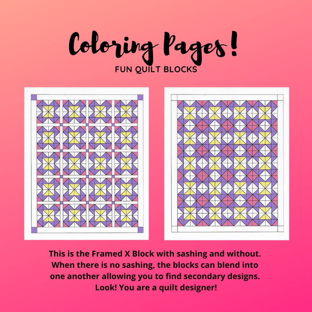 Quilt Coloring Pages, Adult Coloring Pages, for Quilt Lovers, Quilting ...