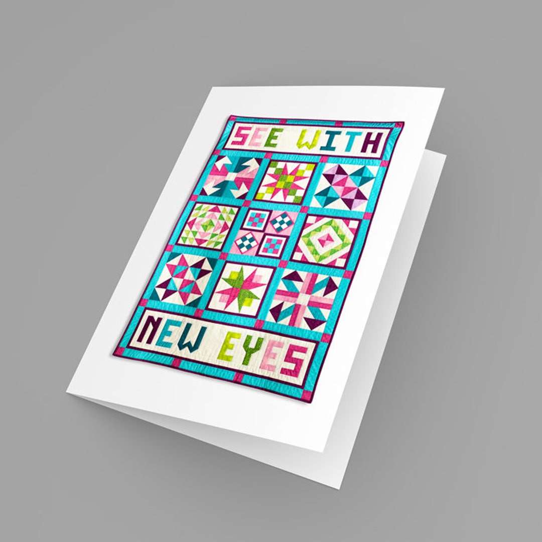 Patchwork Quilt Notecard: "see With New Eyes" Motivational Card - Etsy