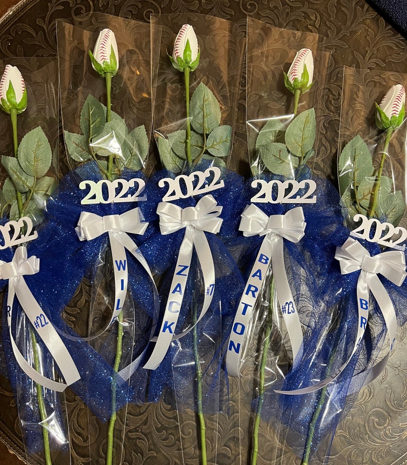 BASEBALL Rose With Custom Bow and 2023 Year Pick 2022 - Etsy